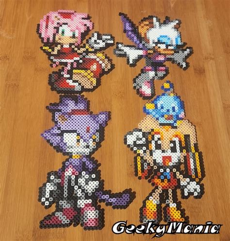 Sonic The Hedgehog Amy Rouge Blaze Cream Sprites Perler Etsy