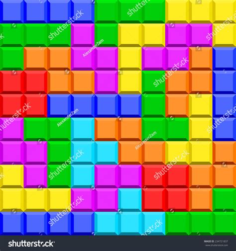 Seamless Pattern Of The Tetris Game Elements Stock Vector Illustration 234721837 Shutterstock
