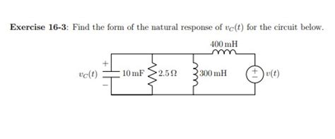 Solved Exercise Find The Form Of The Natural Response Chegg