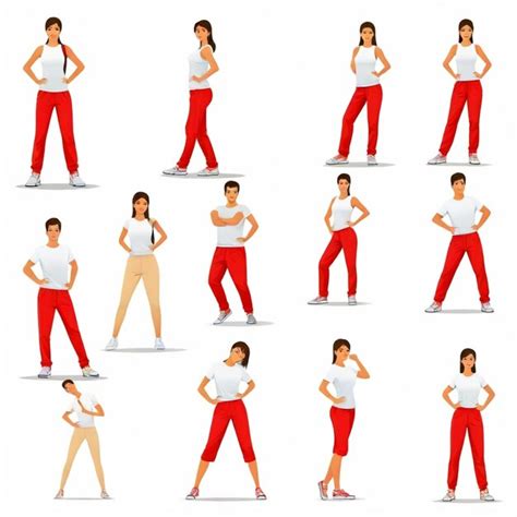 Posing Vector Set White Background Isolated A High Premium Ai Generated Vector