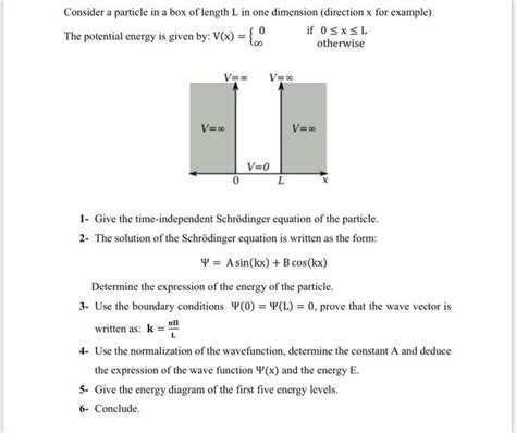 solved consider a particle in a box of length l in one
