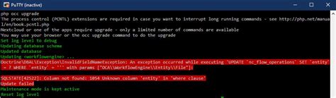Upgrade Error From Nc 18 To 19 Workflowengine Missing Column Entity ℹ️ Support Nextcloud