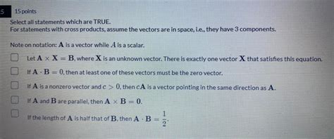 Solved Points Select All Statements Which Are TRUE For Chegg