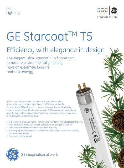 Ge T8 Lamp Specification Sheet