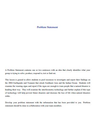 FREE Technology Problem Statement Samples To Download