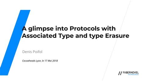 A Glimpse Into Protocols With Associated Type And Type Erasure Ppt