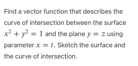Solved Find A Vector Function That Describes The Curve Of Chegg