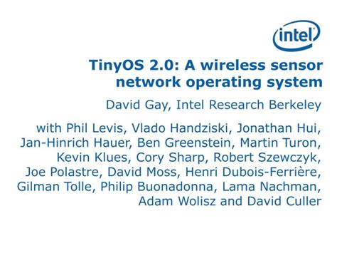 Ppt Tinyos 2 0 A Wireless Sensor Network Operating System Powerpoint Presentation Id 460643