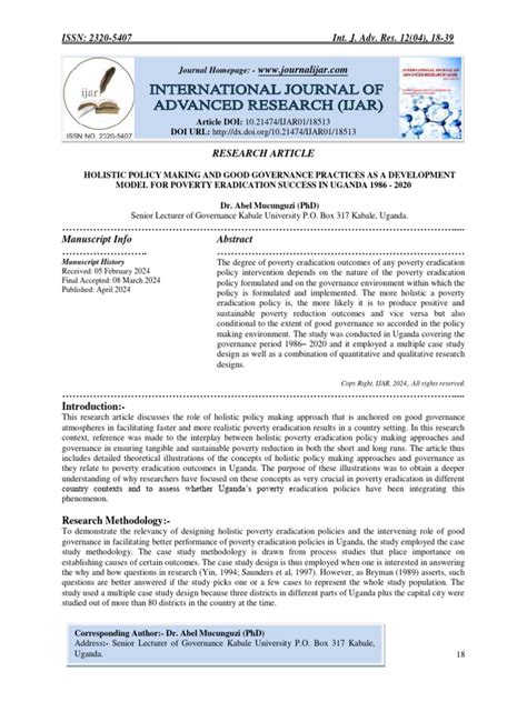 Holistic Policy Making And Good Governance Practices As A Development