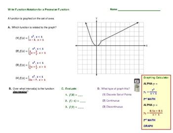 Piecewise Functions Write The Function Notation For A Piecewise Function Graph