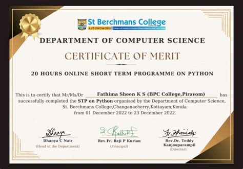 Completed A 20 Hour Python Course With Dr Jose Fathima Sheen K S Posted On The Topic Linkedin