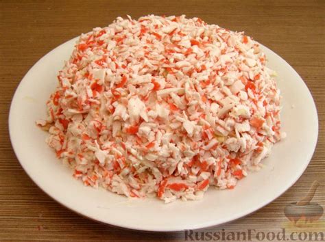 Рецепт: Нежный крабовый салат на RussianFood.com