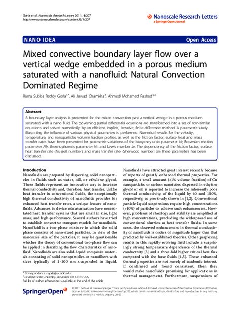 Pdf Mixed Convective Boundary Layer Flow Over A Vertical Wedge Embedded In A Porous Medium