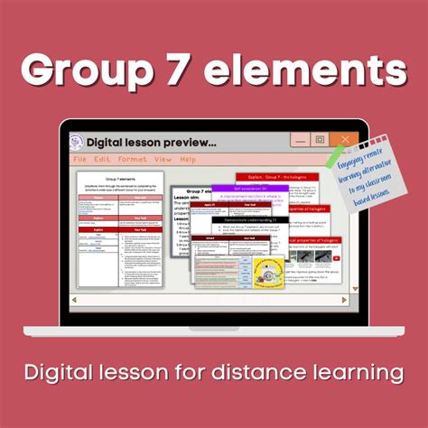 Group 7 Elements Distance Learning Cmgs Science Lessons