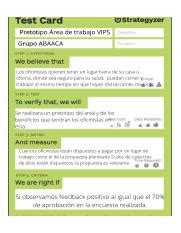 Test Card 1 Png Test Card Strategyzer Pretotipo Area De Trabajo Vips