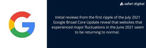 July Google Core Algorithm Update Review Safari Digital