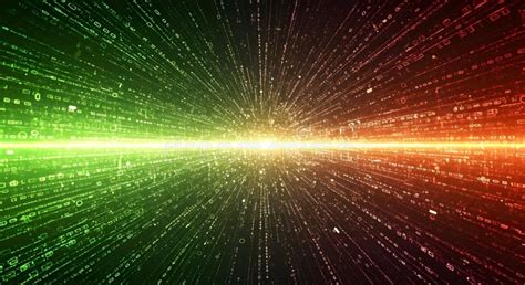 Glowing Binary Code In A Vibrant Futuristic Style Gradient Stock