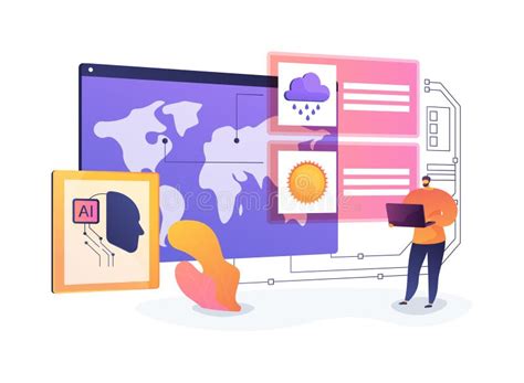 Ai Analyzed Weather Forecasting Abstract Concept Vector Illustration Stock Vector