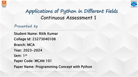 Applications Of Python In Different Fieldspptx