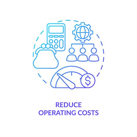 Reduce Operating Costs Blue Gradient Concept Icon Outsourcing Benefit For Business Process