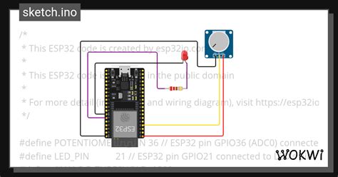 Potentiometer Triggers Led Wokwi Esp32 Stm32 Arduino Simulator