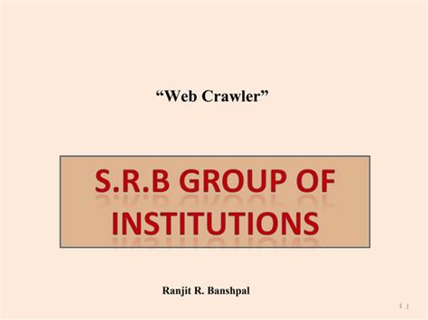 Web Crawler” Ppt