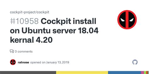 Cockpit Install On Ubuntu Server Kernal Issue Cockpit Project Cockpit GitHub