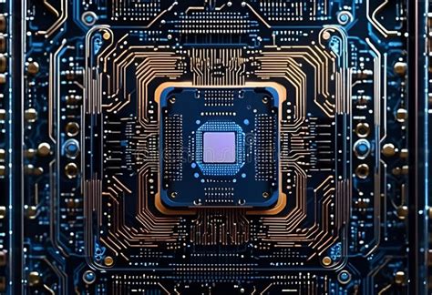 The Cpu Chips On The Motherboard Of An Apple Computer Stock