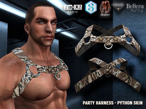 second life marketplace [seveneleven] party harness stars python skin