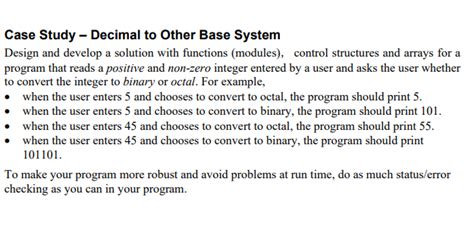Solved Case Study Decimal To Other Base System Design And Chegg Com