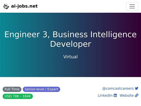 Hiring Engineer 3 Business Intelligence Developer In Virtual Rai