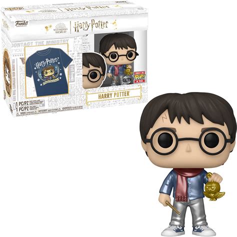 Harry Potter Christmas Metallic Funko Pop Vinyl Figure And Adult Funko Pop T Shirt Pack
