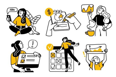 premium vector workflow concept with character situations collection