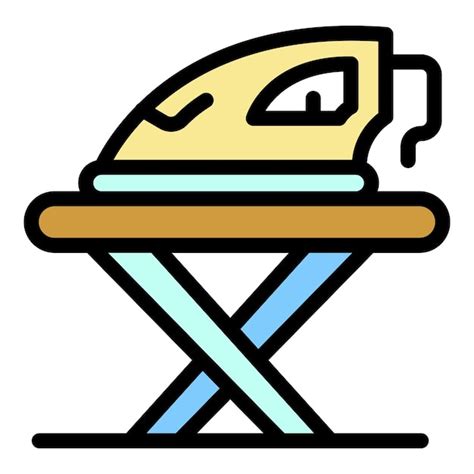Premium Vector | Ironing board and iron icon outline ironing board and iron vector icon color ...