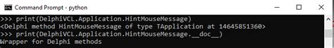 what does hintmousemessage in delphivcl application do