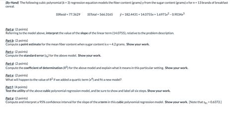 Solved By Hand The Following Cubic Polynomial K 3