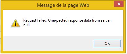 Javascript Request Failed Unexpected Response Data From Server Null SharePoint Stack Exchange