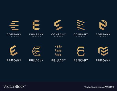 Letter E Icon Logo Design With Creative Unique Vector Image