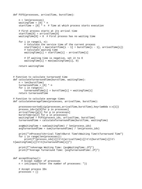 Fcfs Pdf Algorithms Applied Mathematics