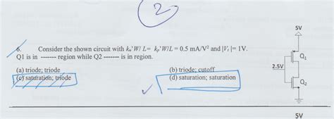 Solved 6 Consider The Shown Circuit With Kn′wlkp′wl05