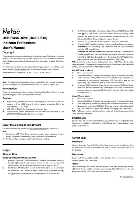 NETAC U600 USER MANUAL Pdf Download | ManualsLib