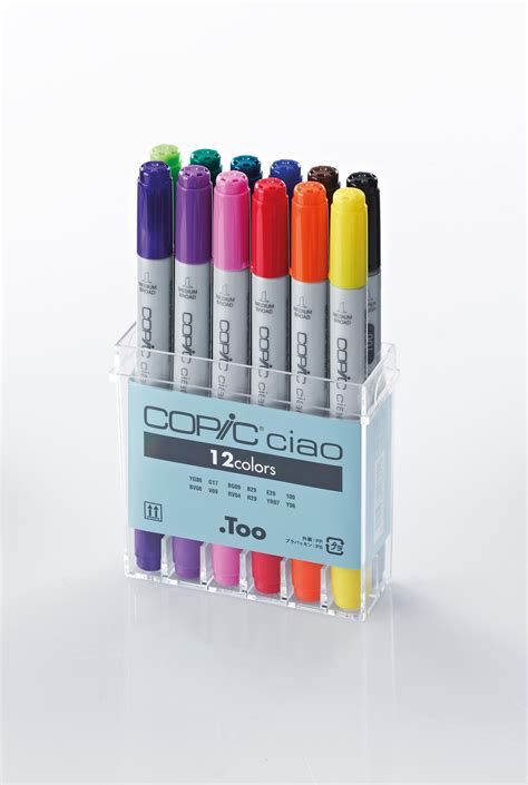 Copic Ciao Coloured Marker Pen Set Of 12 Basics For Art And Crafts C