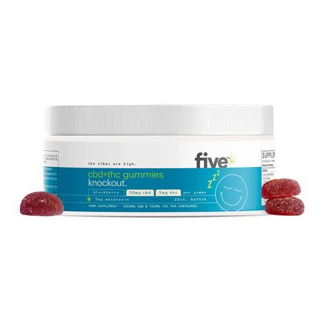 Five Knockout Sleep Cbdthc Melatonin Gummies Blackberry Full