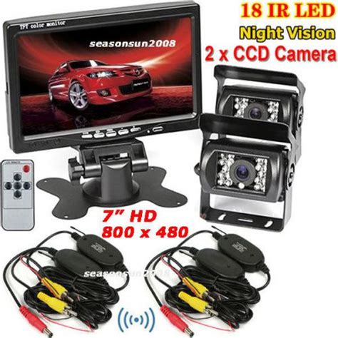 Buy HD 7 Monitor Wireless Backup Kit 2x Wireless IR Reversing Rear View CCD Camera In Hong
