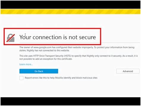 Connection Not Secure Firefox Fix Sunrisesite