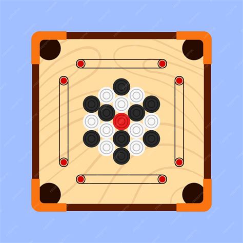 Premium Vector Wooden Carrom Board Game Vector Illustration Carrom