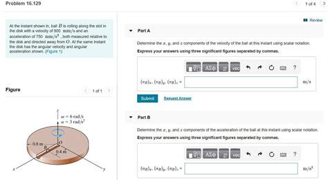 solved problem 16 129 1 of 4 n review part a at the instant