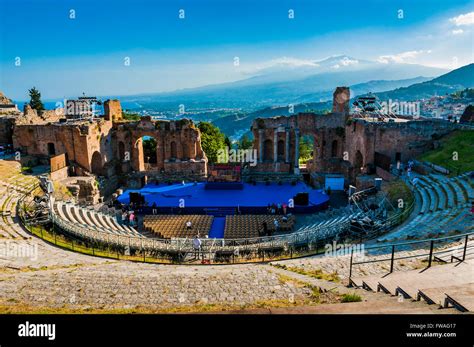 The Ancient Theatre Of Taormina Is An Ancient Greek Theatre In The