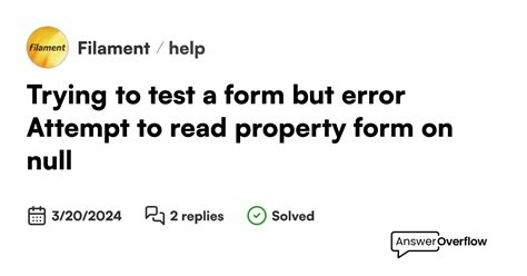 trying to test a form but error attempt to read property form on