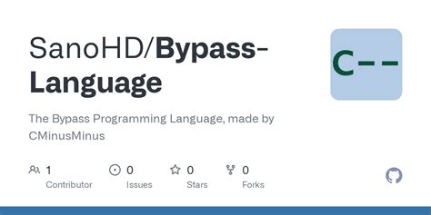 Github Sanohdbypass Language The Bypass Programming Language Made By Cminusminus